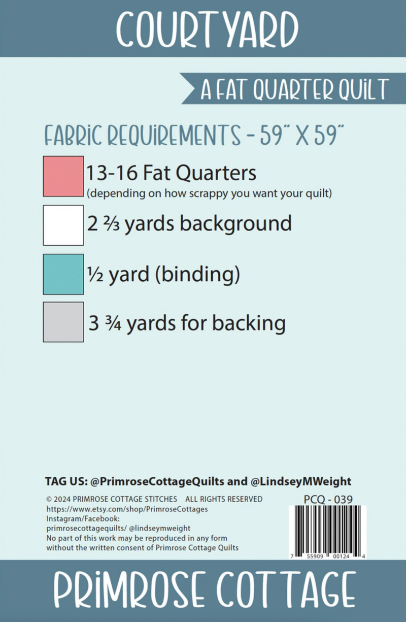 Quilt Patterns - Primrose Cottage