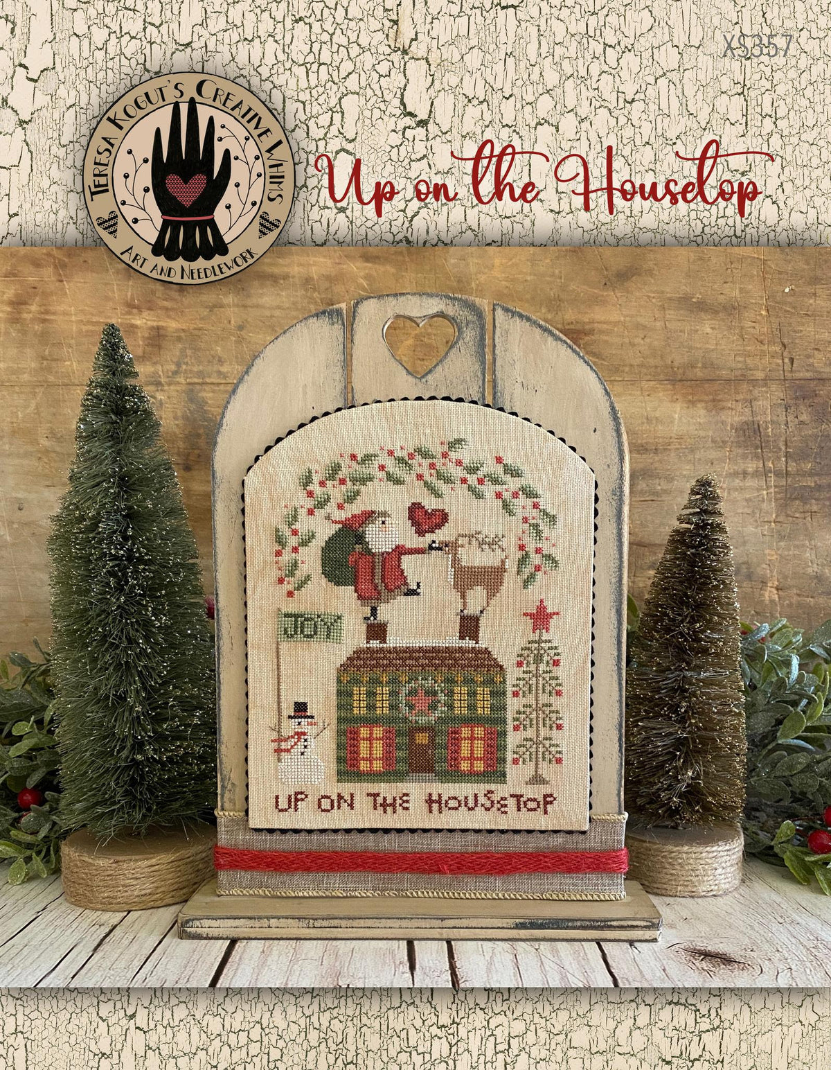 Up on the Housetop Cross Stitch by Teresa Kogut - Paper Pattern - Primrose Cottage